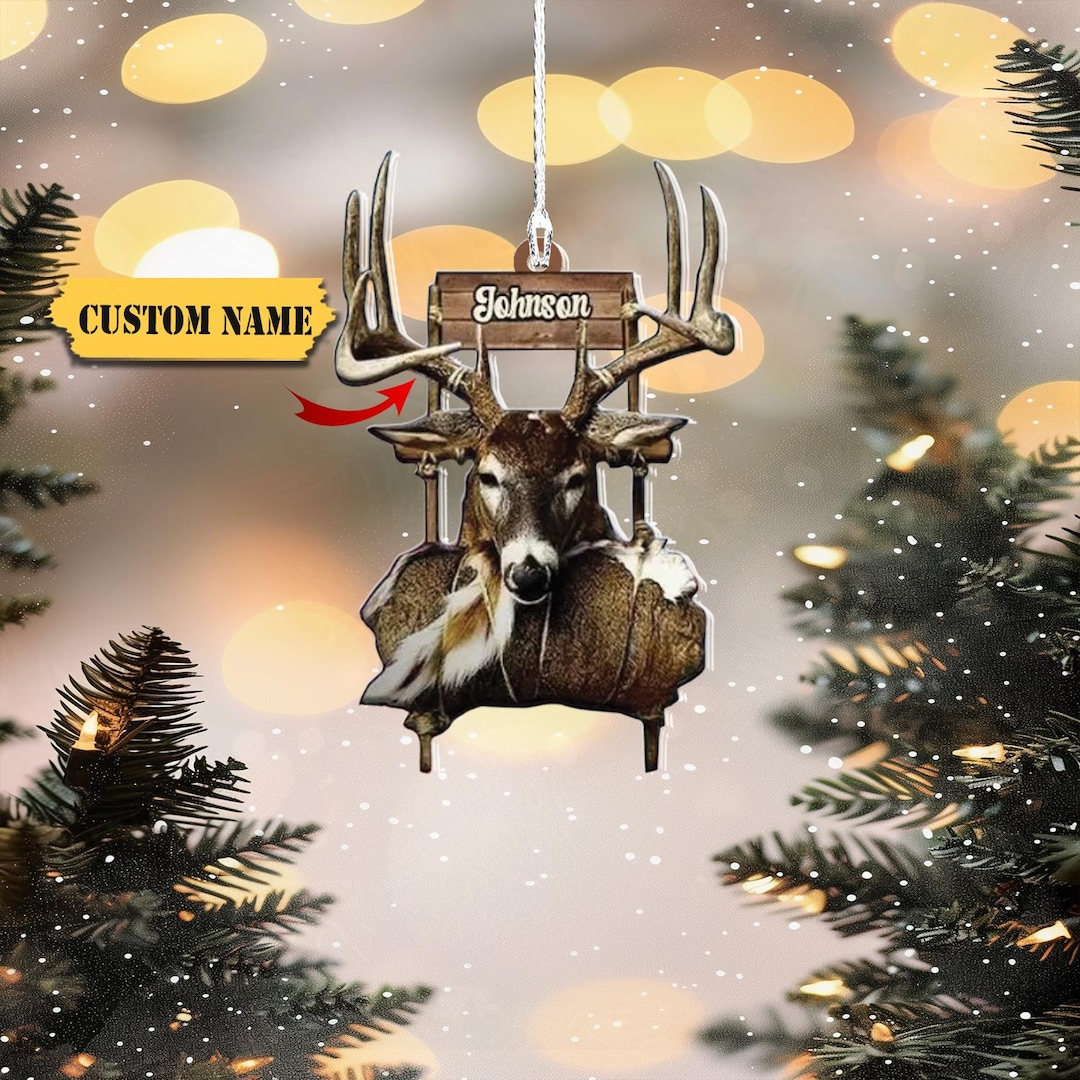 Customized Deer Hunting 2D Flat Acrylic Ornament for Deer Hunter Gift ...