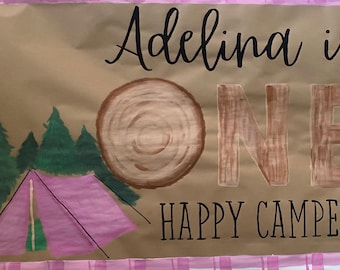 Camping Themed Butcher Paper Banner - Etsy