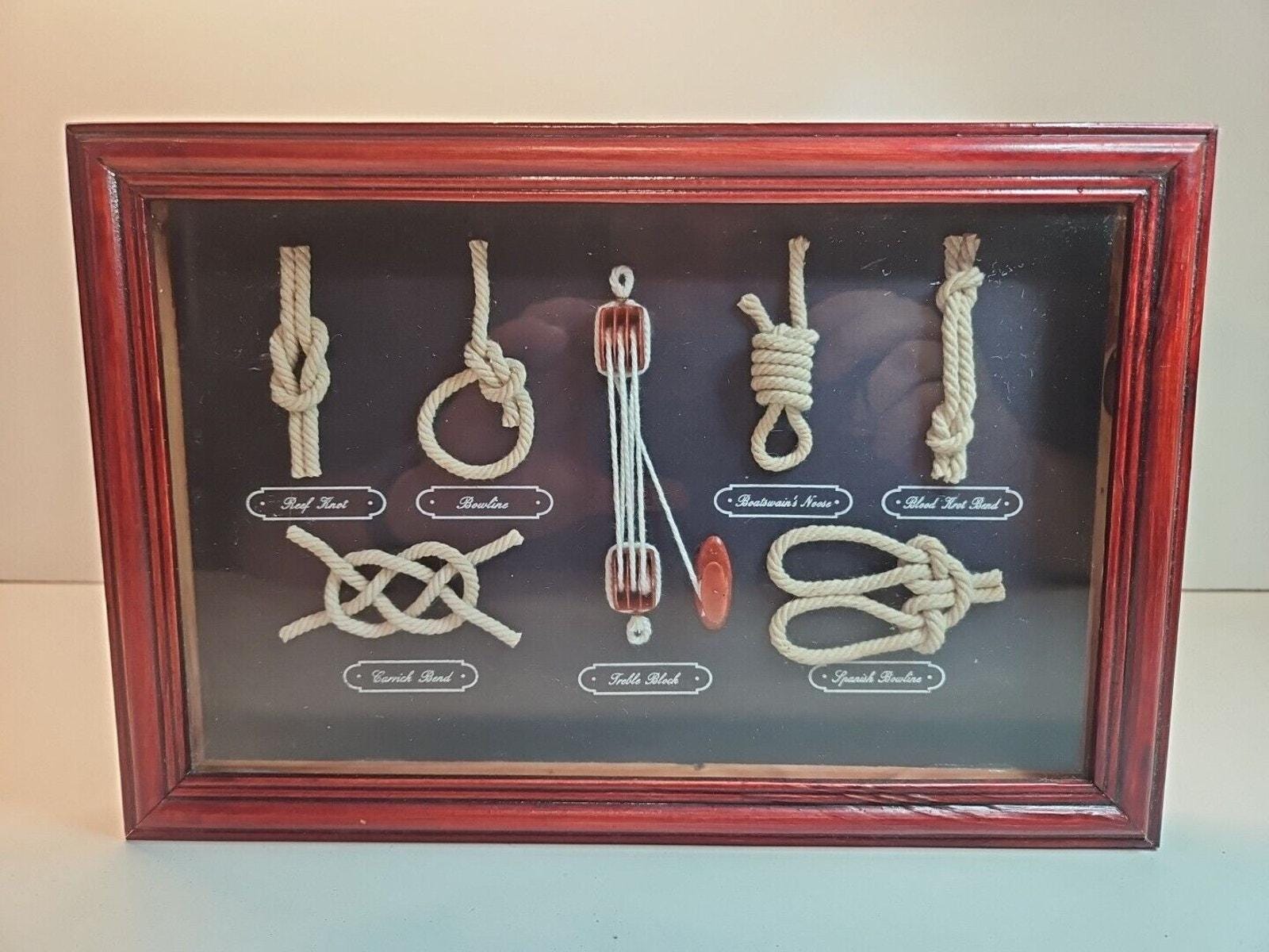 Nautical Knots Framed Shadow Box Wall Art Navy Seal Knot Tying Boat - Etsy