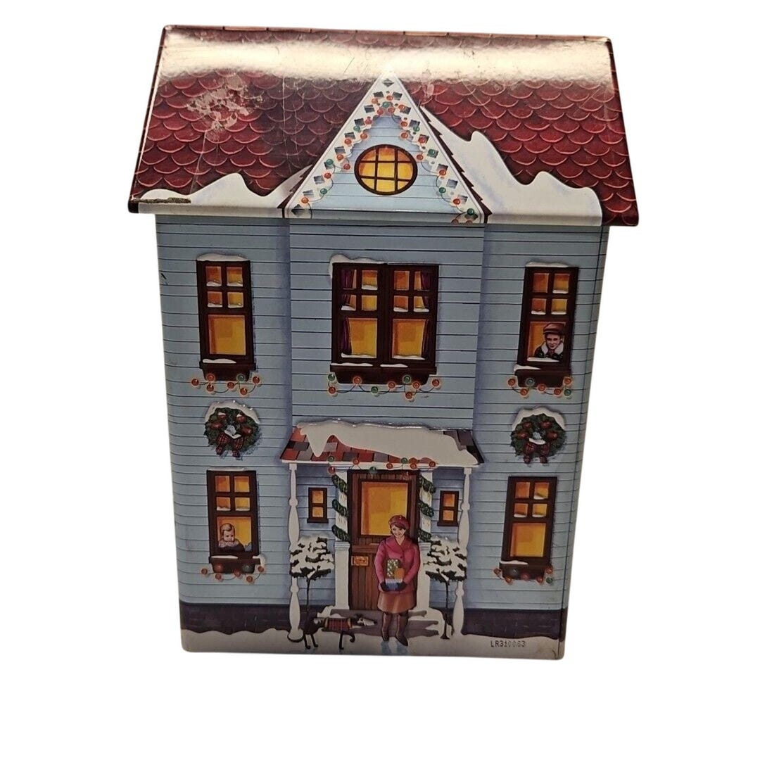 Harry London Tin Blue House Village Christmas Holiday - Etsy