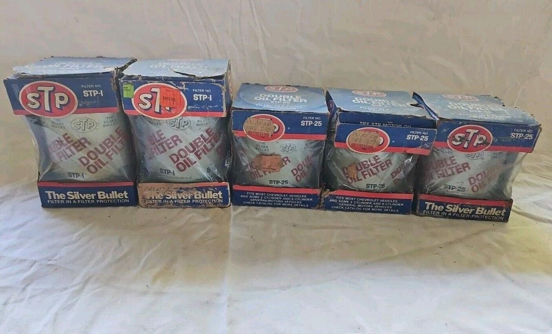 STP OIL FILTER the Silver Bullet Rear Vintage Lot of Five (5) Filters ...