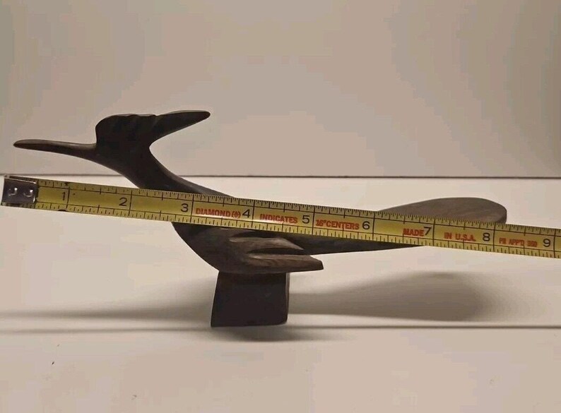 Vintage Mid Century Small Carved Wood Road Runner Statue 9” - Etsy