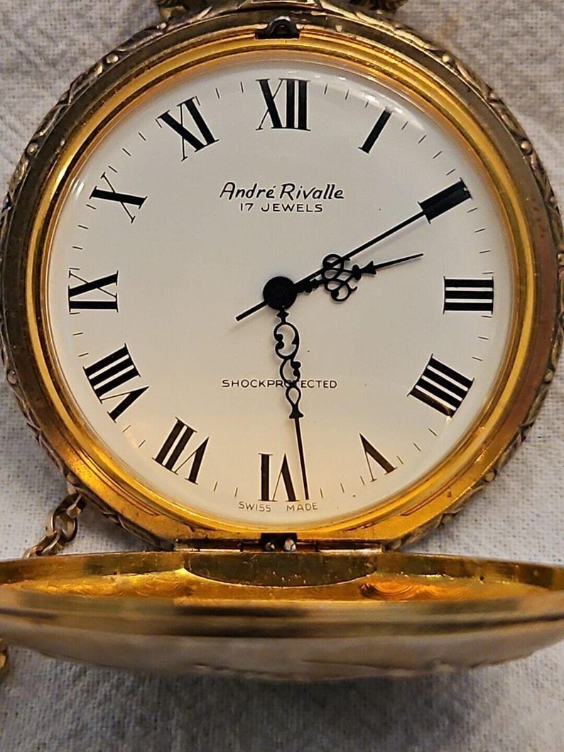 Andre Rivalle 17 Jewels Swiss Made Mechanical Wind up Pocket Watch ...