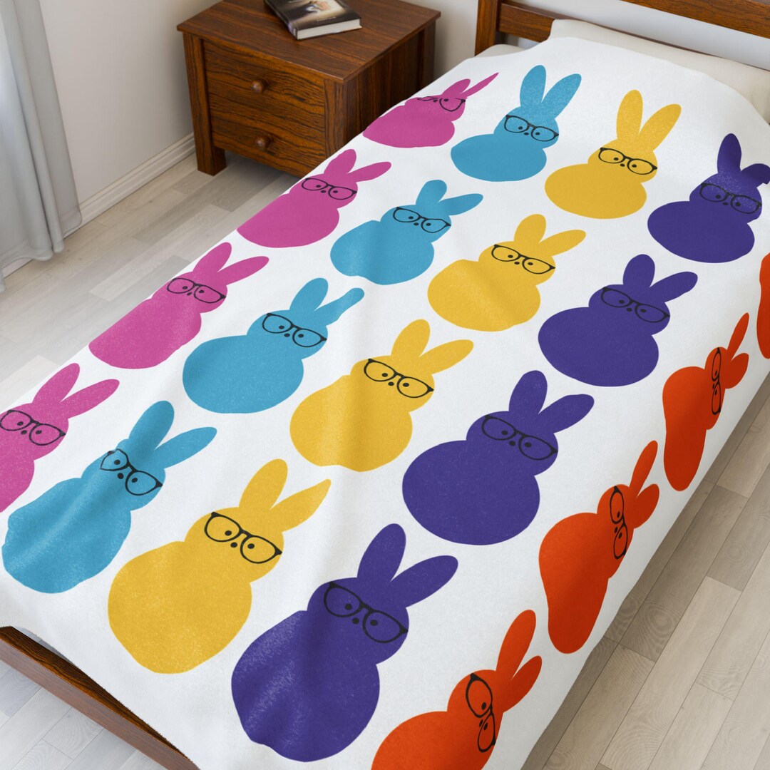 Easter Basket Idea for Teen, Peeps Blanket, Colorful Playful Blanket ...