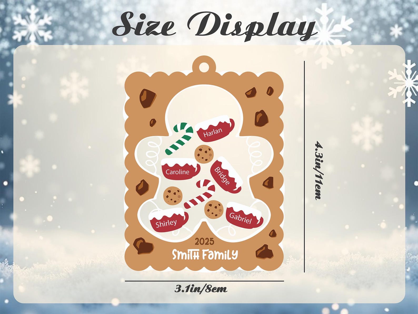 Personalized Gingerbread Christmas Ornament, Custom Christmas Family ...