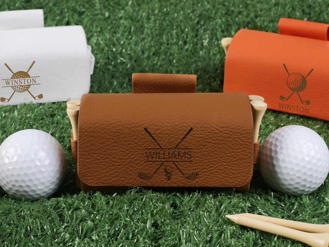Personalized Golf Ball Bag, Custom Leather Golf Bag, Golf Ball Tees ...
