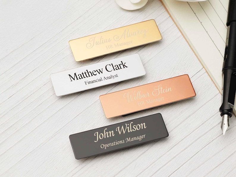 Custom Name Tags,personalized Silver and Gold Name Tags,office Name ...