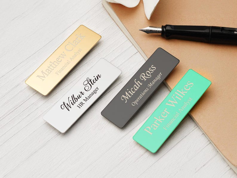 Custom Name Tags,personalized Silver and Gold Name Tags,office Name ...