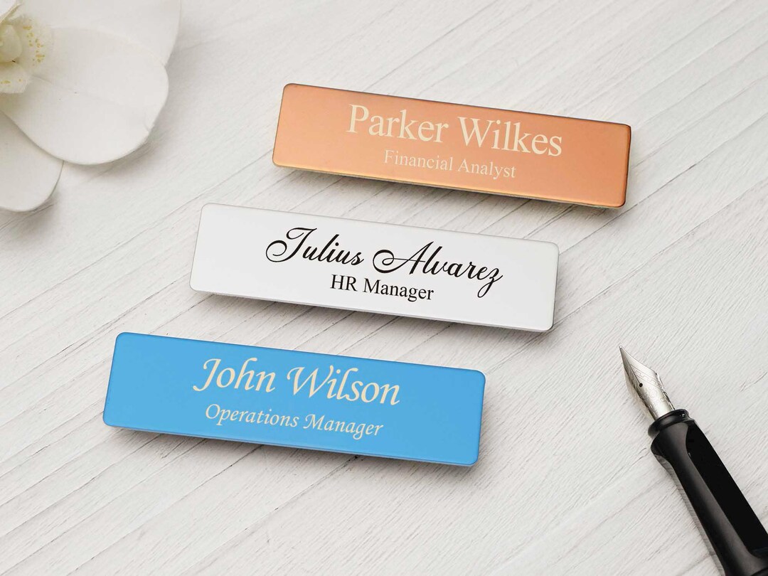 Custom Name Tags,personalized Silver and Gold Name Tags,office Name ...