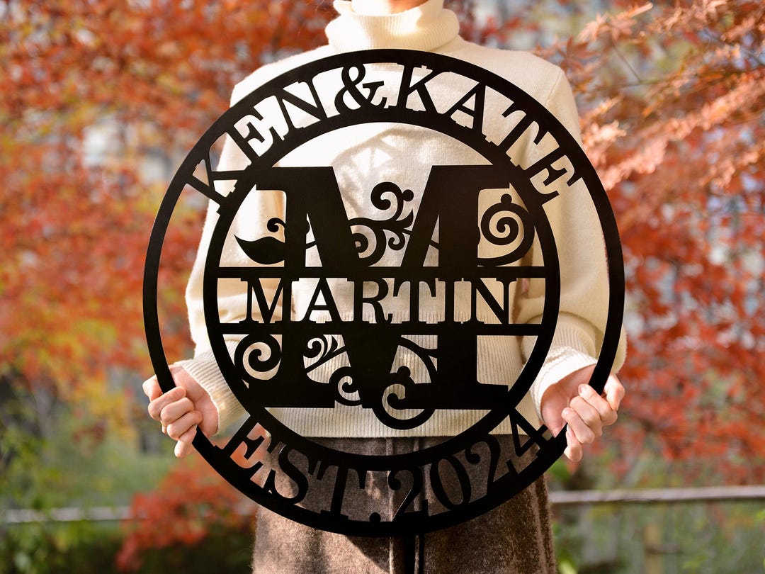 Custom Monogram Wall Decor, Metal Name Sign, Family Name Sign ...