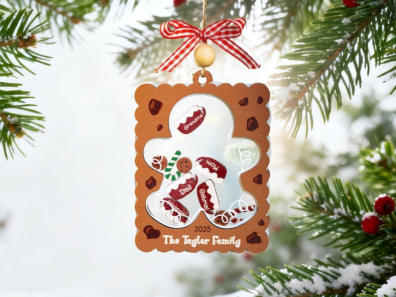 Personalized Gingerbread Christmas Ornament, Custom Christmas Family ...