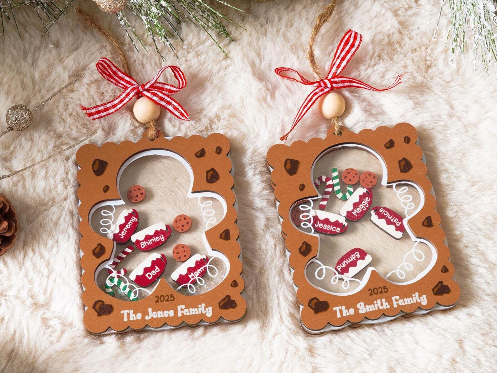 Personalized Gingerbread Christmas Ornament, Custom Christmas Family ...
