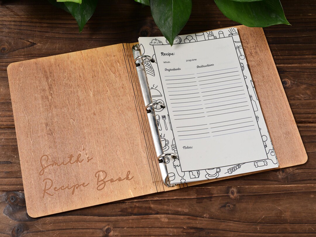 Personalized Engraving Rustic Recipe Journal - Unique Gift for Foodies ...