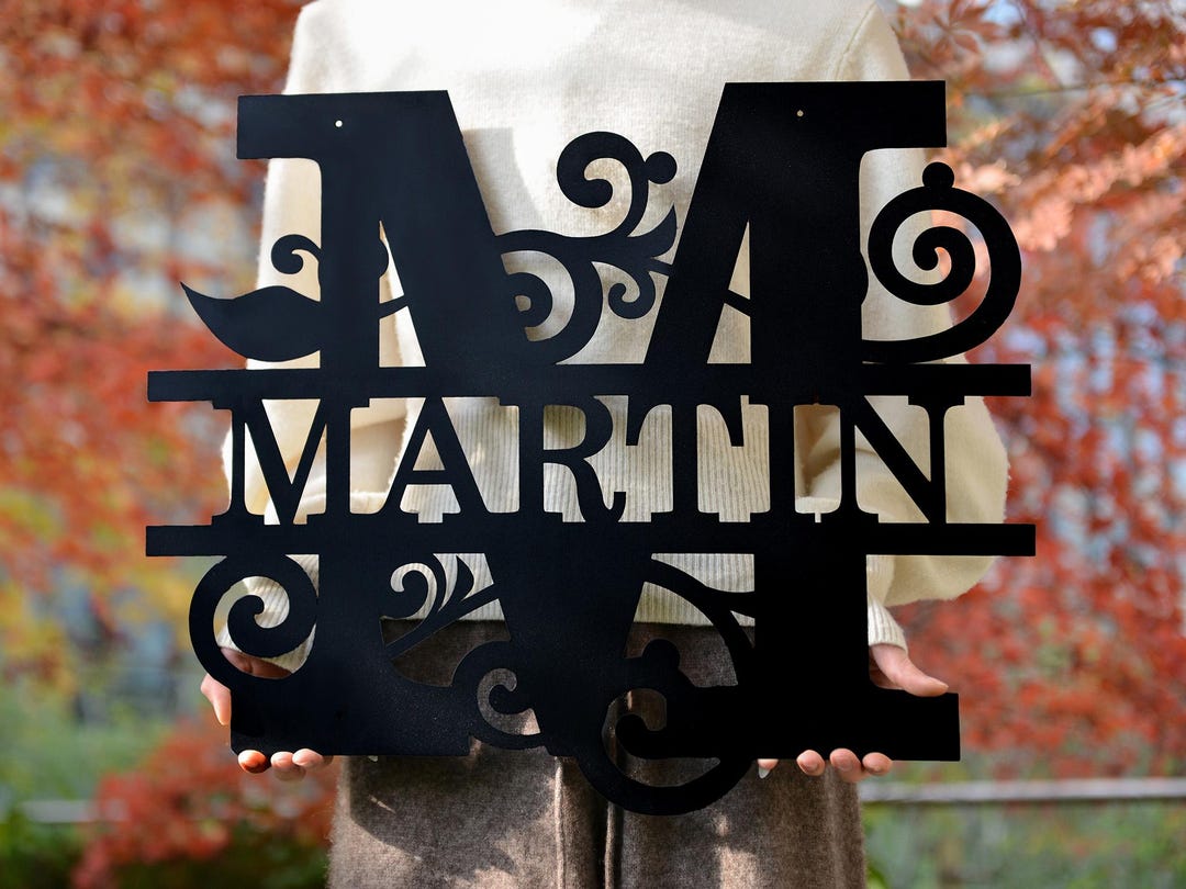 Custom Metal Name Sign, Monogram Wall Decor, Family Name Sign ...