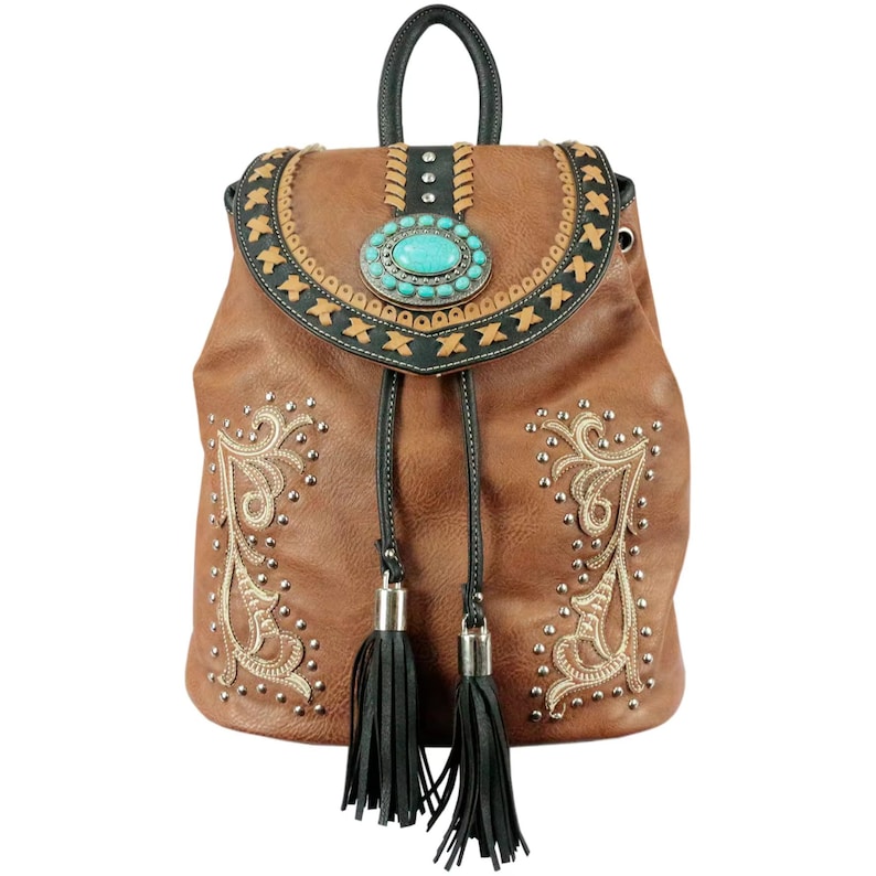 Western Tooled Leather Backpack - Etsy