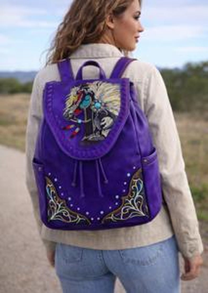 Western Tooled Leather Backpack - Etsy