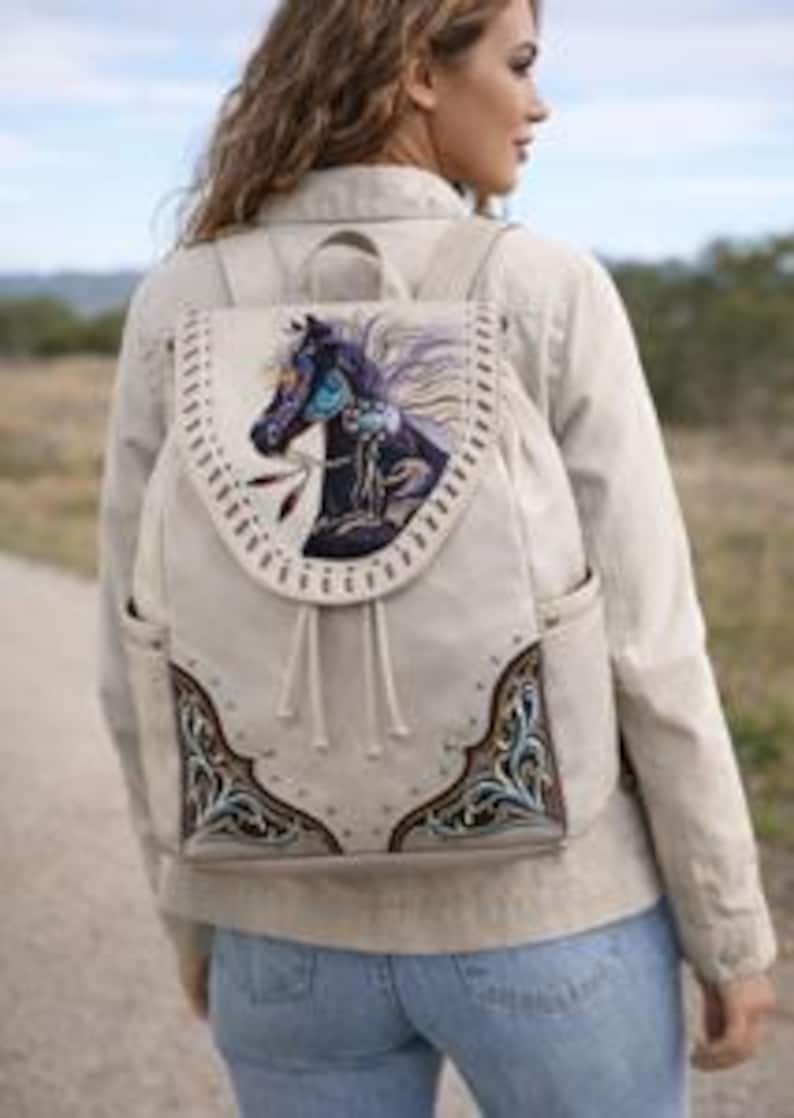Western Tooled Leather Backpack - Etsy