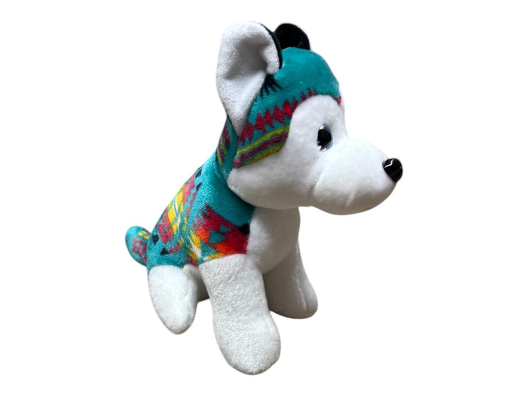 Southwestern Design Stuffed Plush, Plush Stuffed Wolf in Turquoise ...