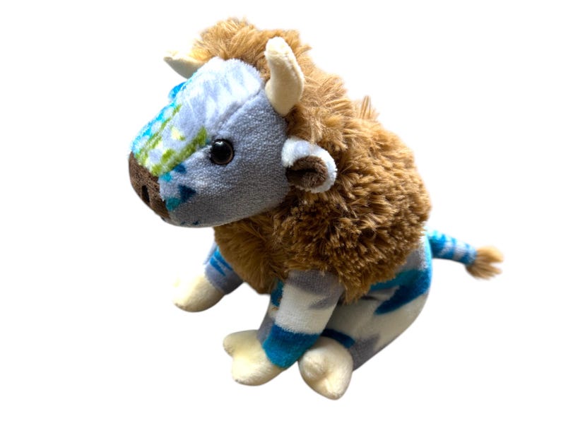 Turquoise Plush Buffalo: Native Stuffed Animal Toy - Etsy