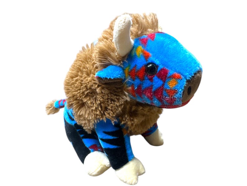 Turquoise Plush Buffalo: Native Stuffed Animal Toy - Etsy