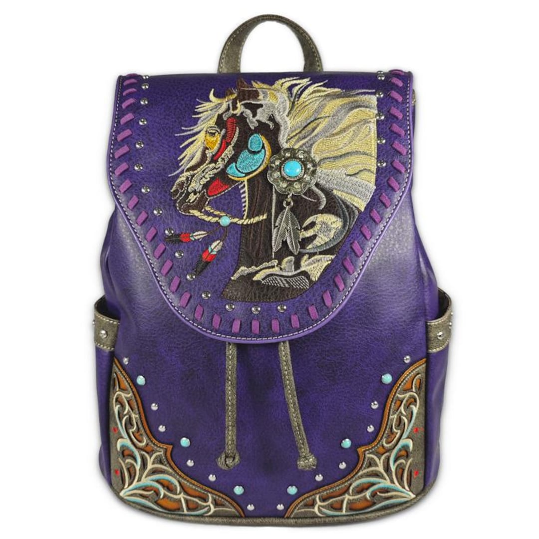 Western Tooled Leather Backpack - Etsy