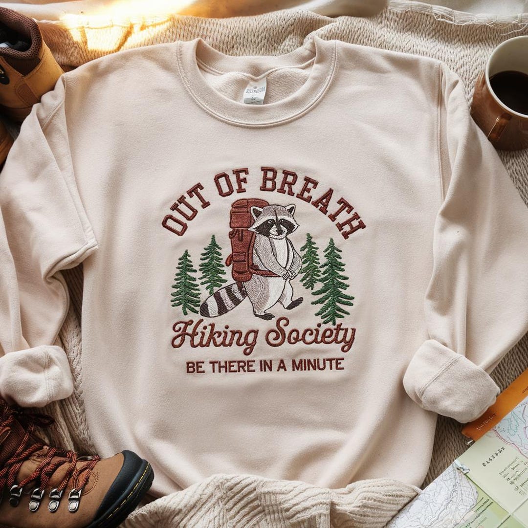 Embroidered Out of Breath Hiking Society Sweatshirt, Funny Hiking ...