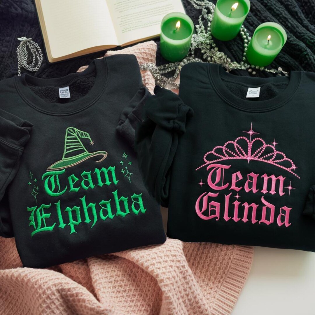 EMBROIDERED Elphaba Glinda Wicked Sweatshirt, Wicked Musical Movie ...
