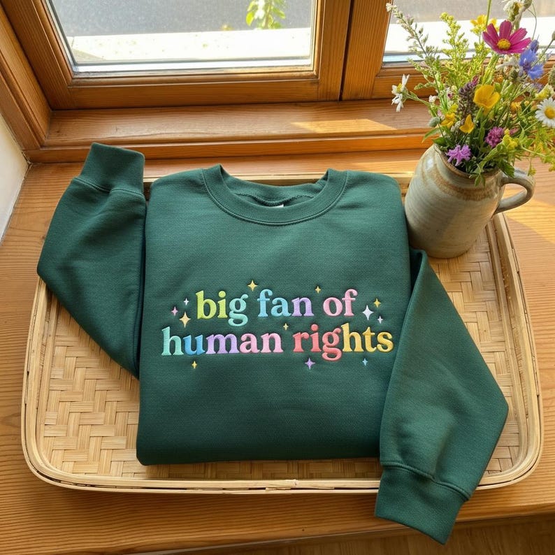EMBROIDERED Big Fan of Human Rights Sweatshirts, Equality Shirt, Social ...