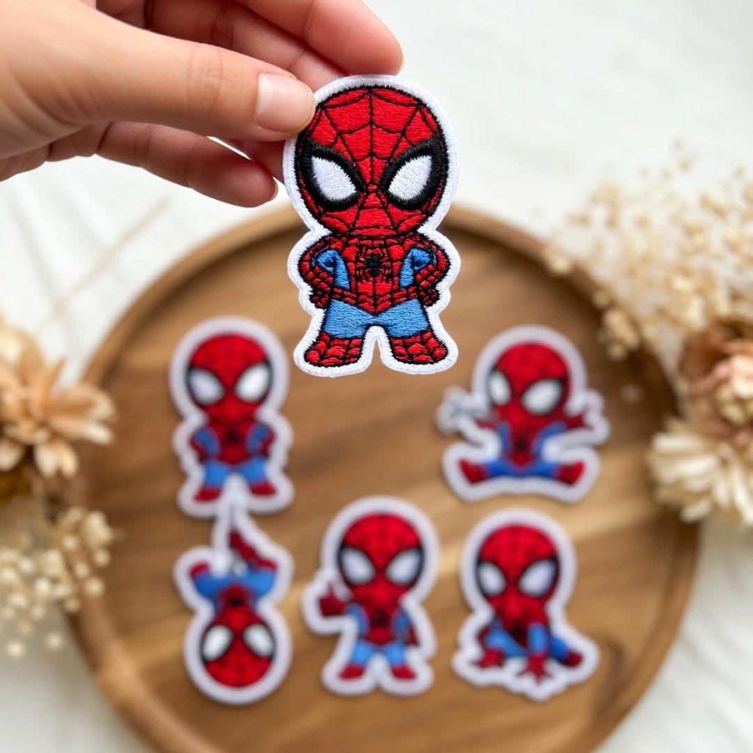 Spider Man Embroidered Patch, Chibi Superhero Iron On, Marvel Spidey ...