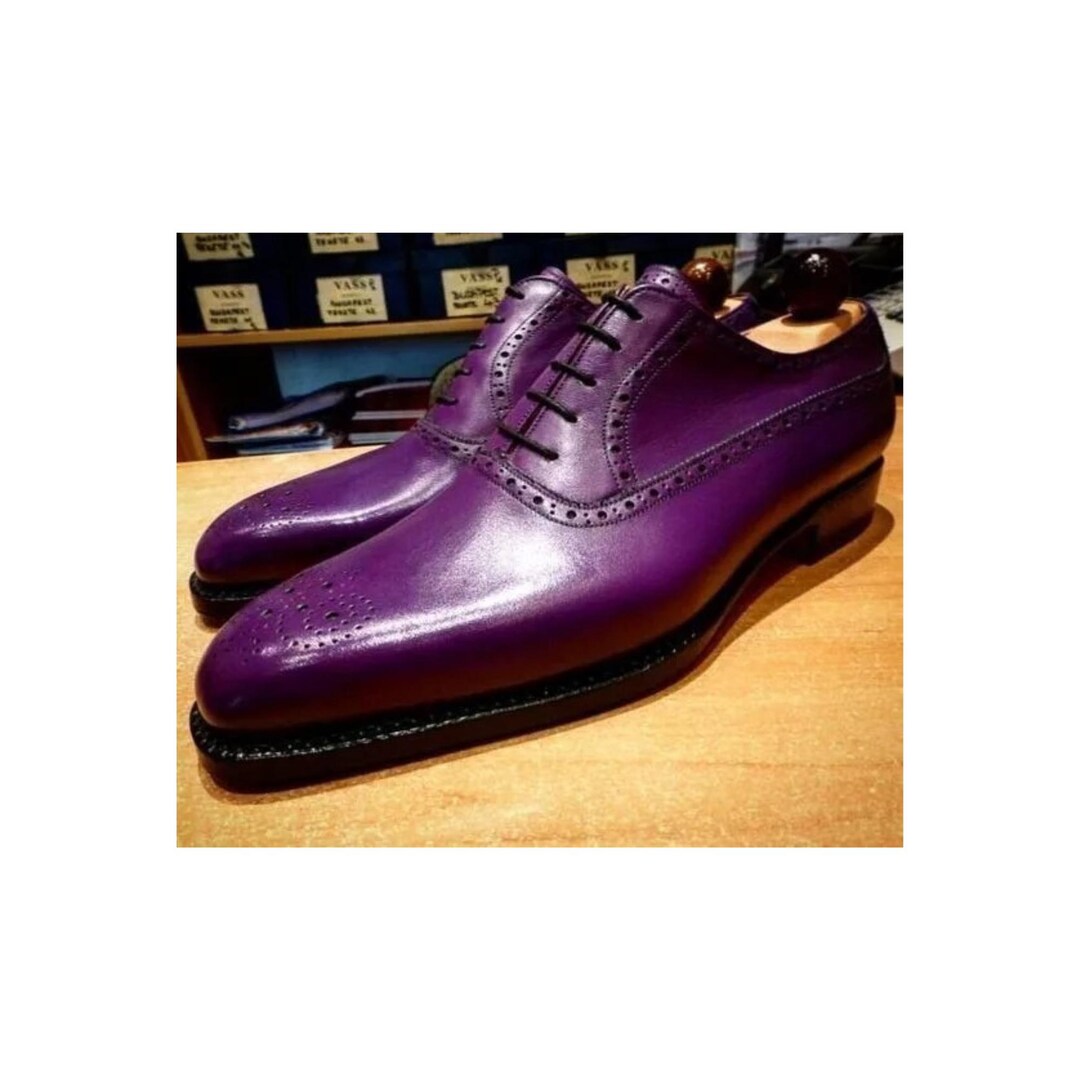 Buy Men's Superb New Notch Top of the Line Quality Purple Leather Shoe ...