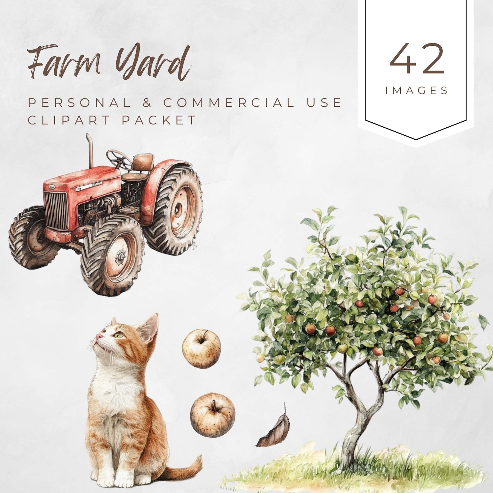 Farm Animal Clipart Set | Whimsical Watercolour Farm Illustrations ...