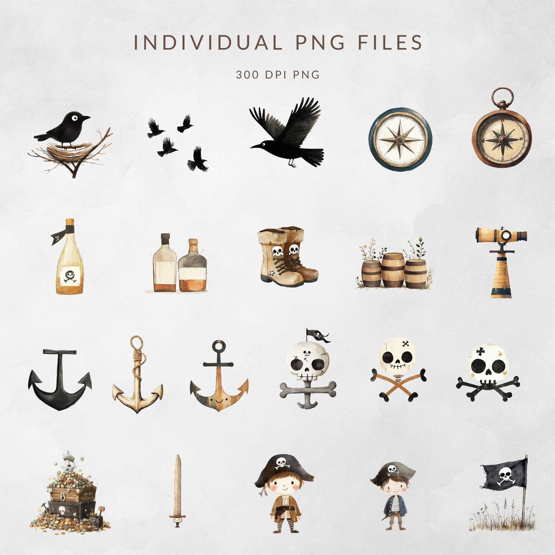 Pirate Clipart Bundle | Ahoy Me Hearties | 74 High Quality Pngs ...