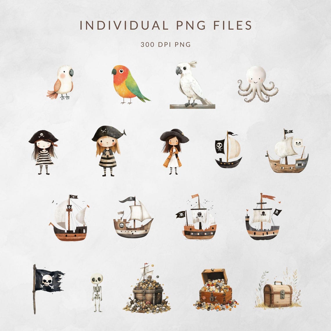 Pirate Clipart Bundle | Ahoy Me Hearties | 74 High Quality Pngs ...