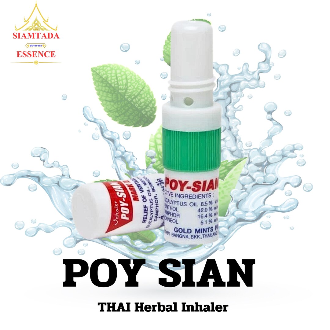 POY SIAN Thai Inhaler Menthol, Nasal Relief for Congestion & Headaches ...
