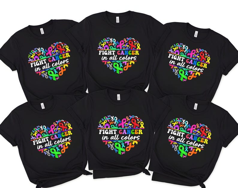 Fight Cancer in All Colors Shirt: Ribbon Cancer Awareness Tee - Etsy