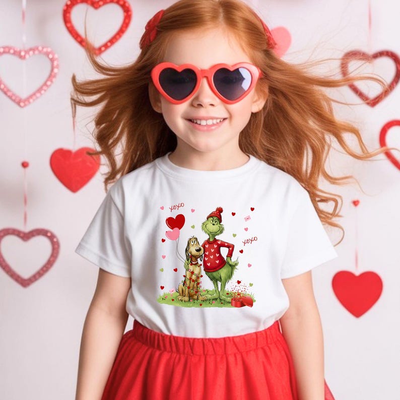 Grinch Valentines Day Kids Sweatshirt, Trendy Valentine Toddler Love ...