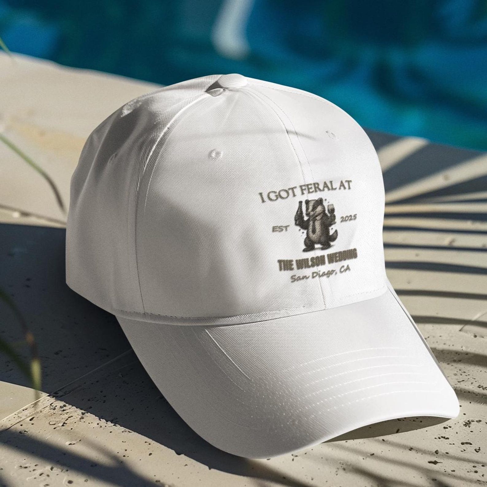 Custom Wedding Toss Hat, Personalized Feral Badger Guest Hat, Funny I ...