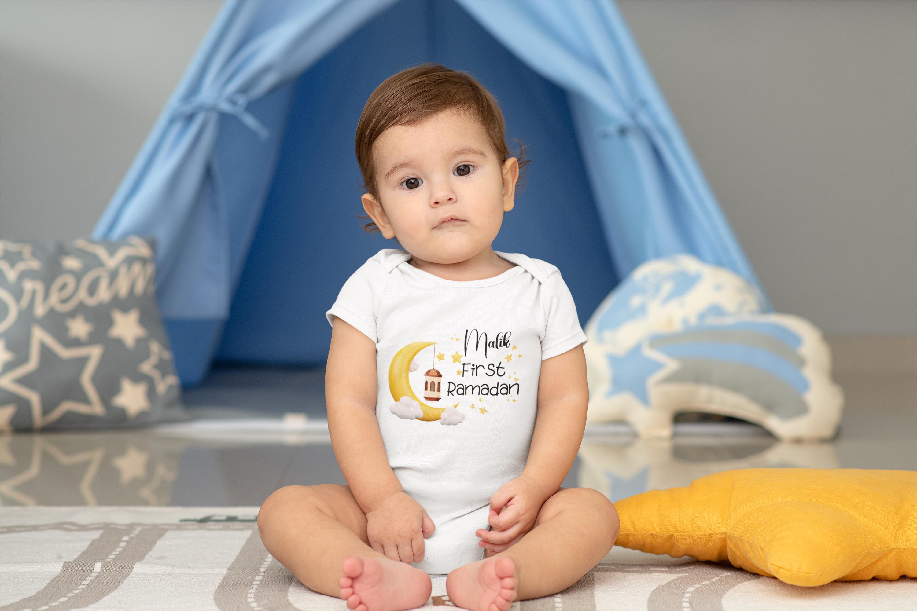 Custom My First Ramadan Baby Bodysuit, Personalized Ramadan Baby Shirt ...