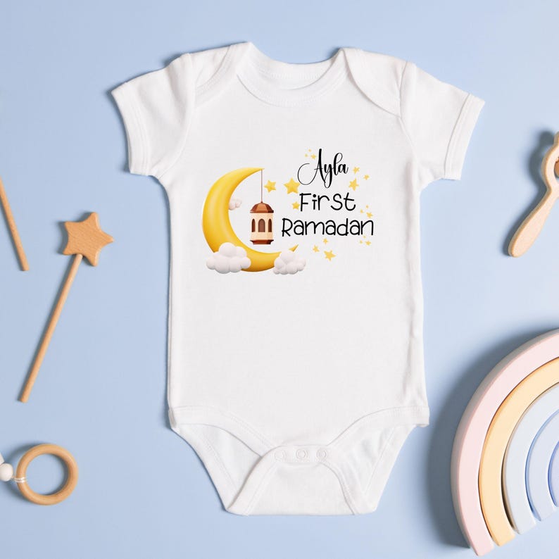 Custom My First Ramadan Baby Bodysuit, Personalized Ramadan Baby Shirt ...