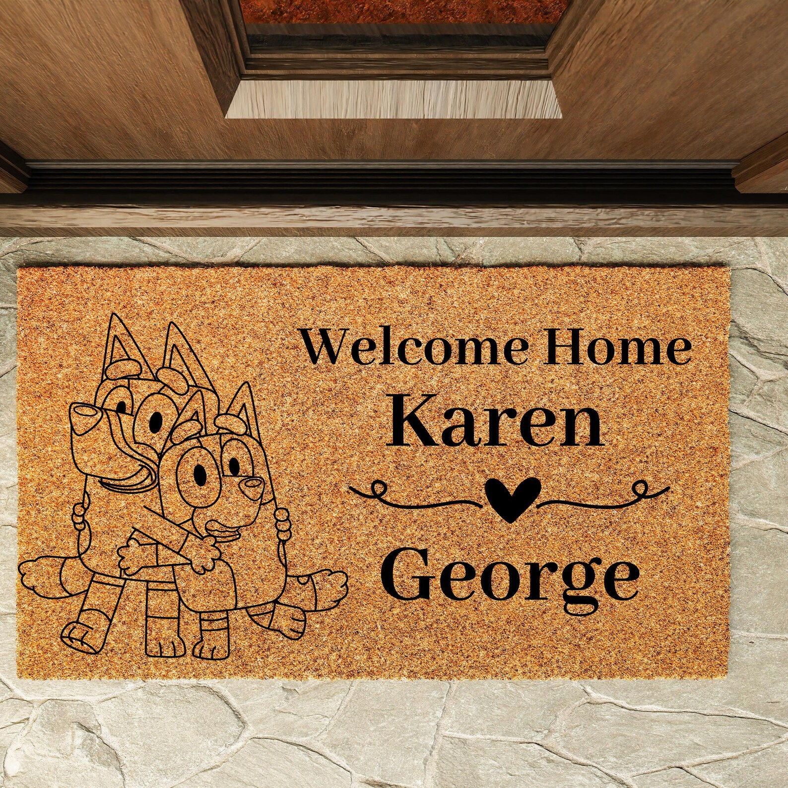Personalized Bluey Gift, Custom Mr and Mrs Door Mat, Christmas Gift ...