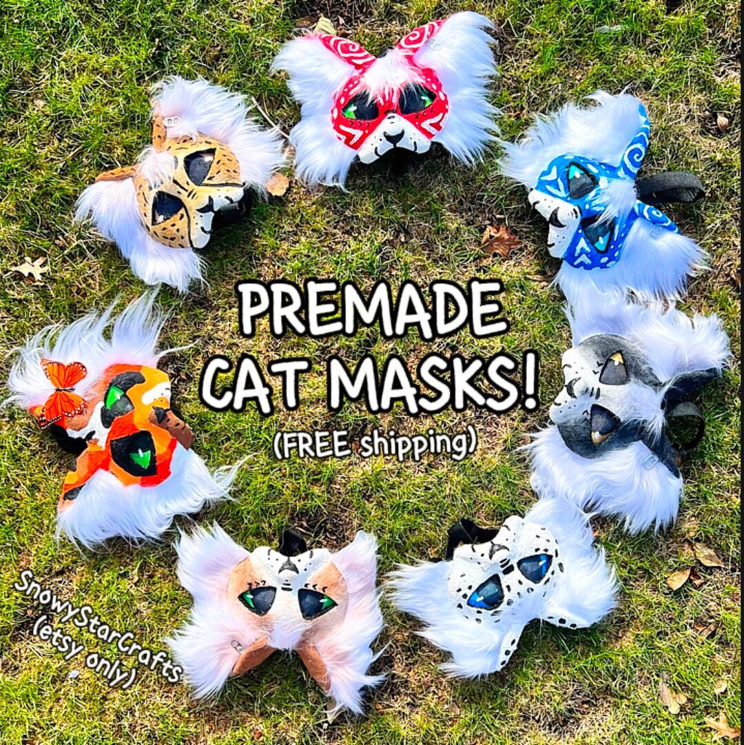 PREMADE Cat THERIAN Masks in Stock Ready to Ship handmade by ...