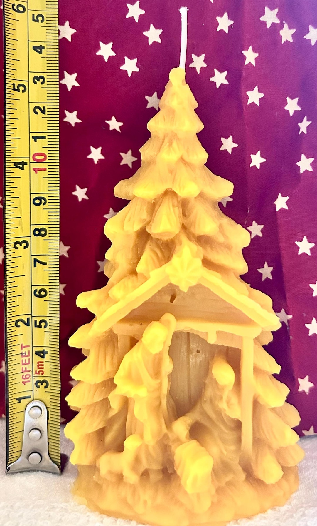 Beautiful Beeswax Nativity Scene Candle - Etsy