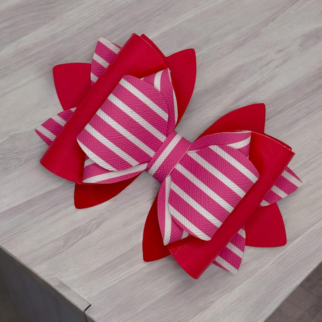 Pink and White Striped, Hot Pink Bow for Tumbler Straw stanley 20/30/40 ...