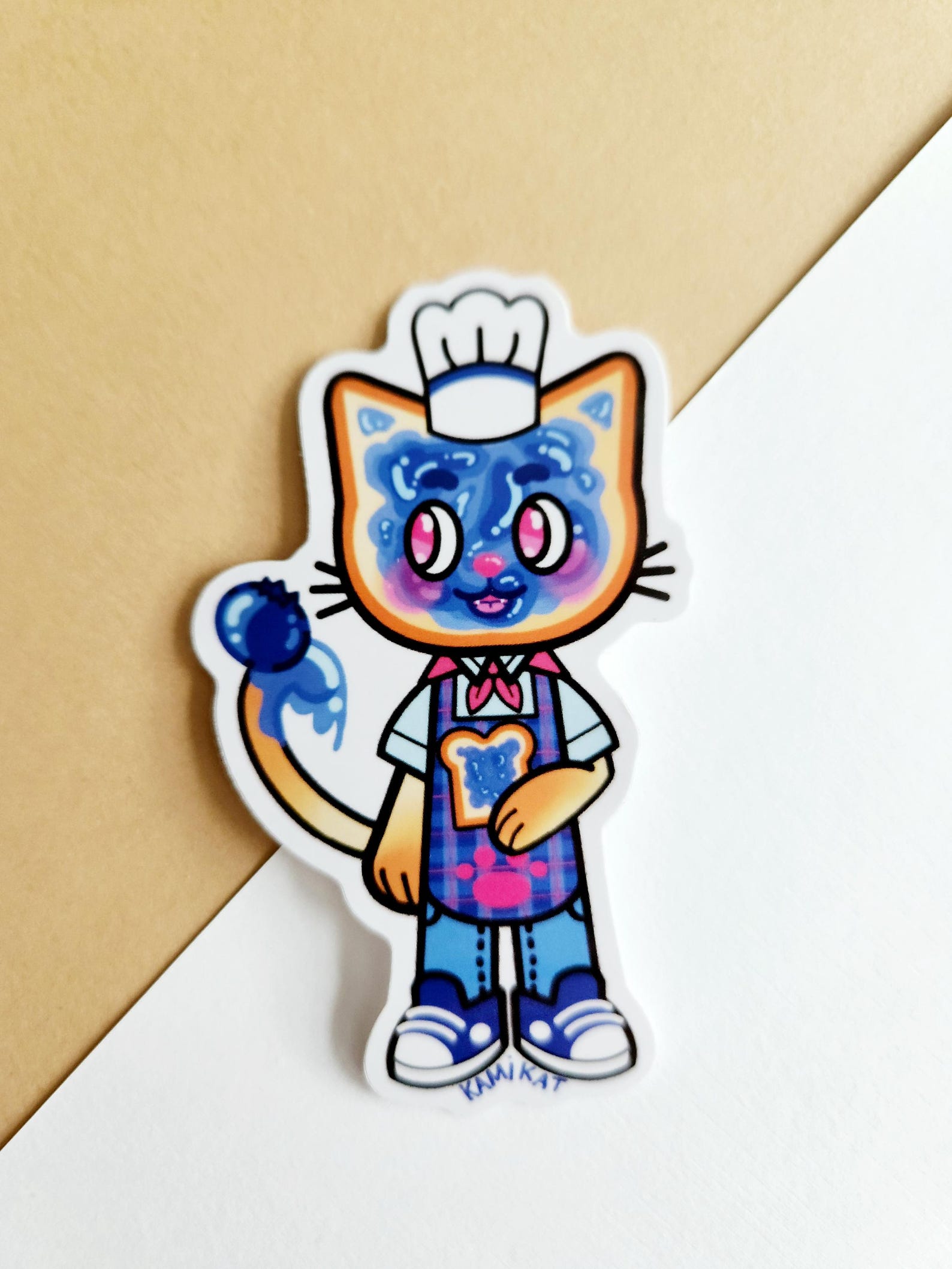 Jam Toast Bread Cat Sticker | Vinyl Sticker, Die-cut Sticker, Cute ...