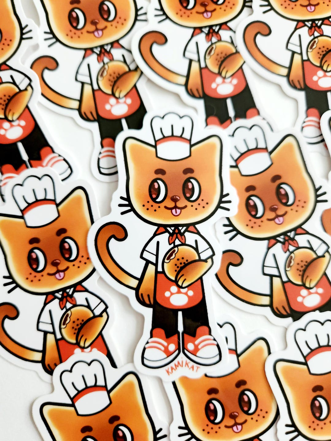 Anpan Bread Cat Sticker | Vinyl Sticker, Die-cut Sticker, Cute Sticker ...