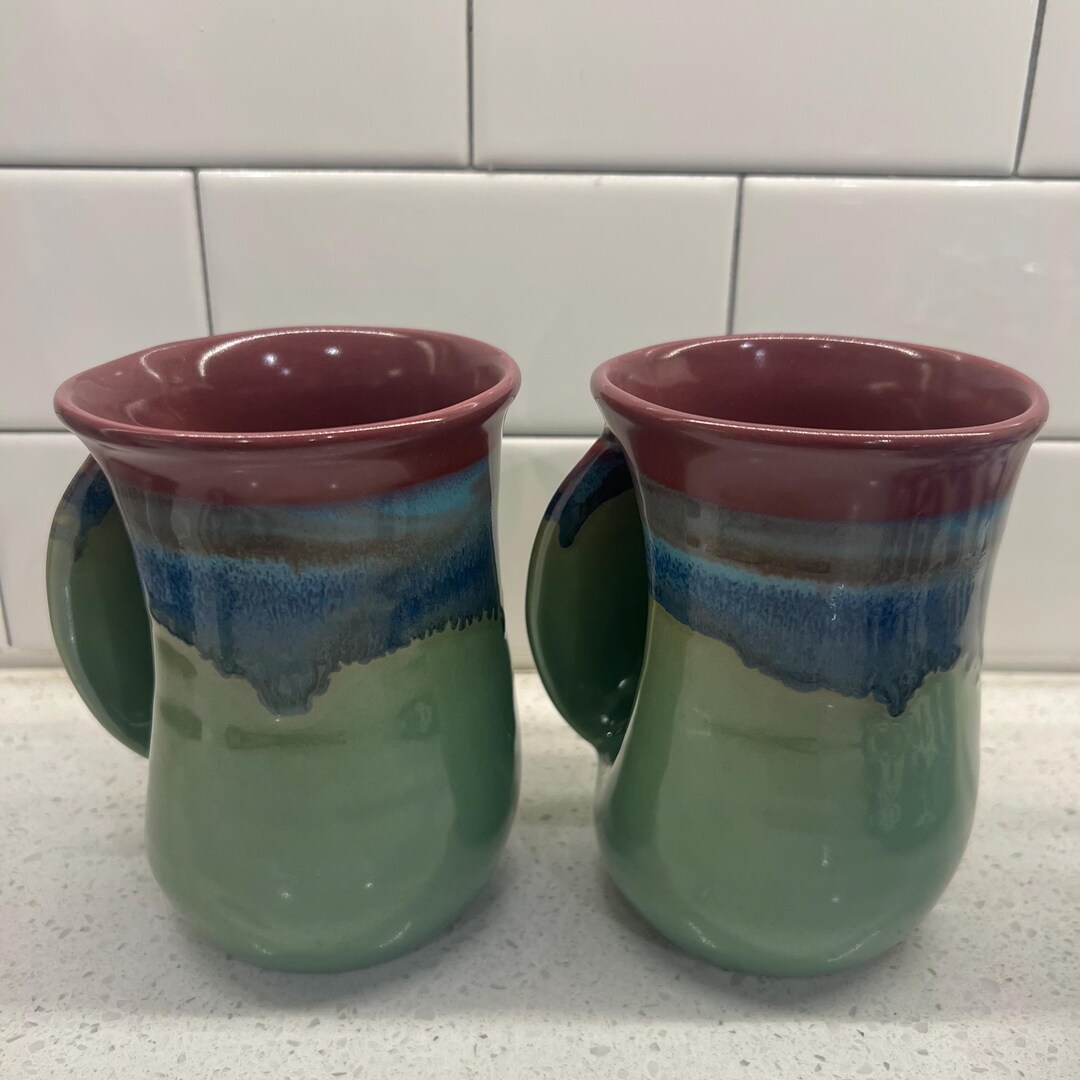 Neher Studio Clay in Motion Hand Warming Mug Set of Two Signed - Etsy