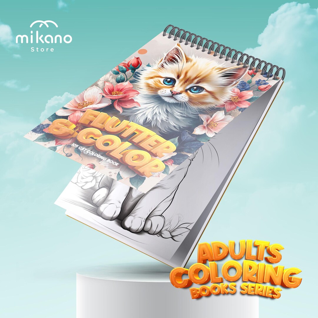 Cat Coloring Book – 105 Relaxing Feline Designs, Art Therapy (digital ...