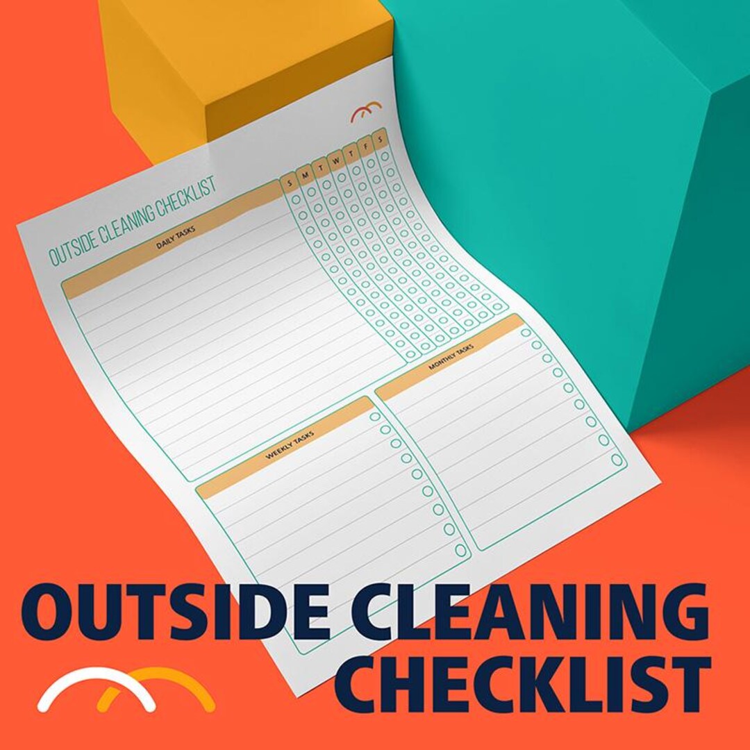 Outside Cleaning Checklist Printable | Outdoor Cleaning Planner PDF - Etsy