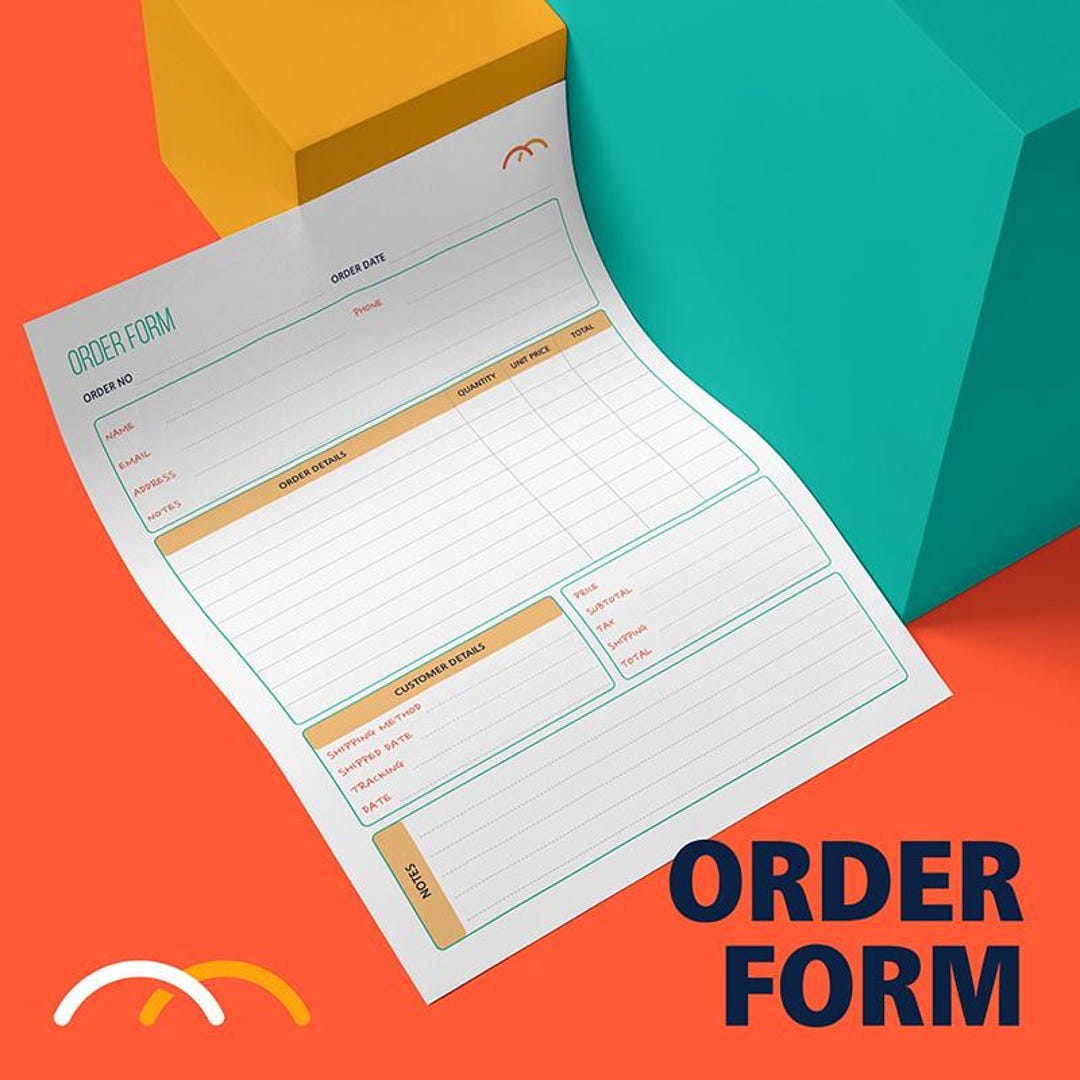 Order Form Printable Template | Customer Order Form PDF | Digital Order ...