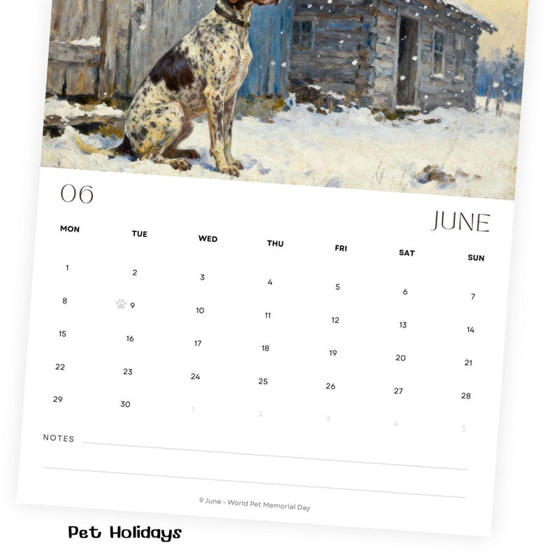 Vintage German Shorthaired Pointer Calendar, Rustic Hunting Decor ...